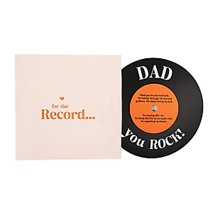Bee! Father's Day card | Gifts for Dad from daughter, son, kids, wife | Vintage Dad Birthday card | Dad you Rock! - For the Record Vynil Card