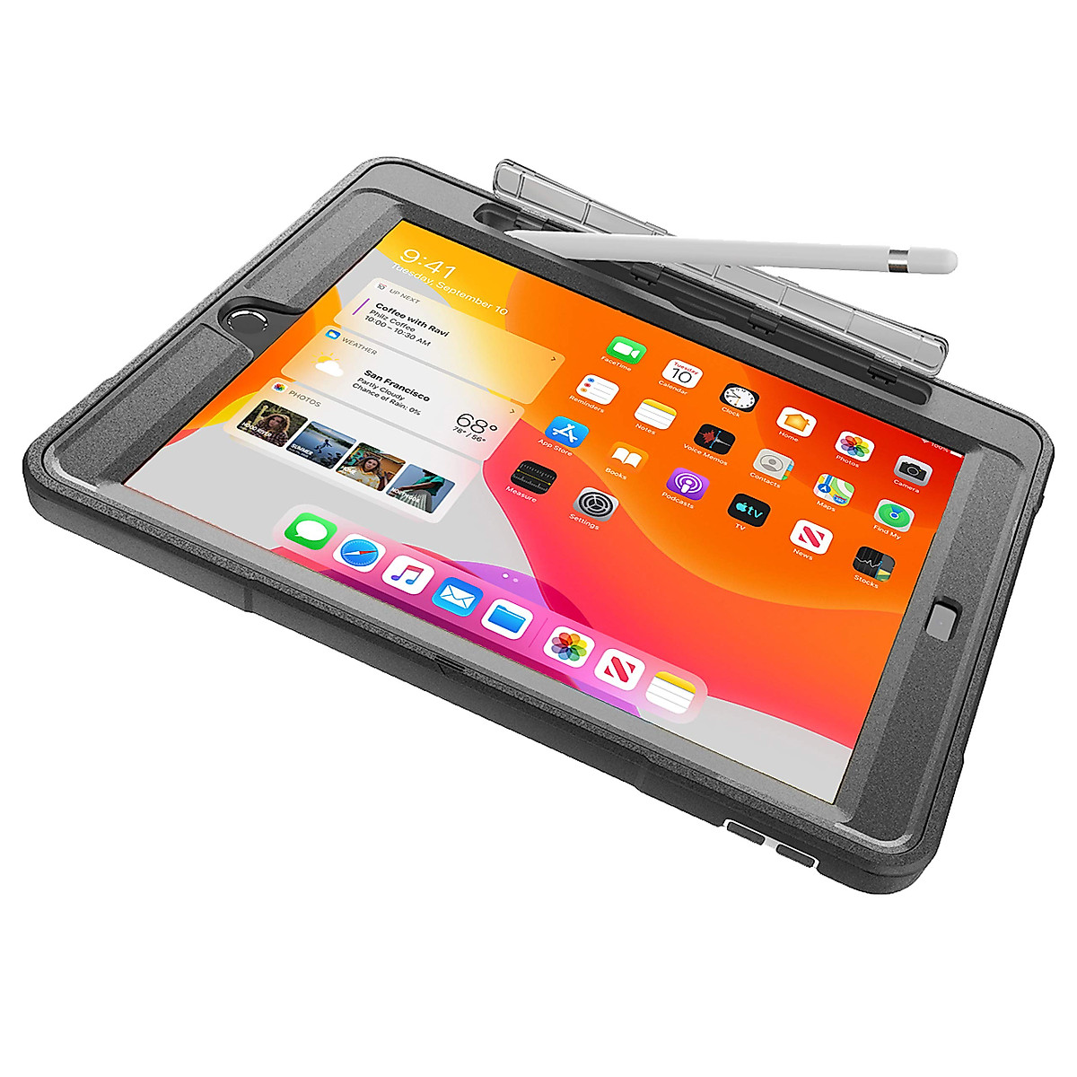 New Trent iPad 9th Generation Case, iPad 8th Generation Case, iPad 7th Generation Case with Pencil Holder, Rugged Kickstand with Rotational Hand Strap & Screen Protector