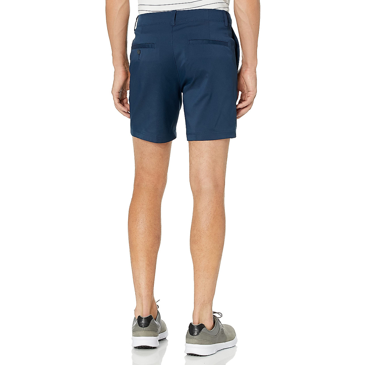 PGA TOUR Men's 7" Flat Front Golf Shorts with Active Waistband, Black Iris, 36