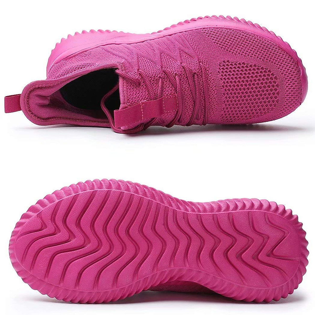 Womens Ladies Walking Running Shoes Slip On Lightweight Casual Tennis Sneakers Girls Kids Zapatos de Mujer Rose