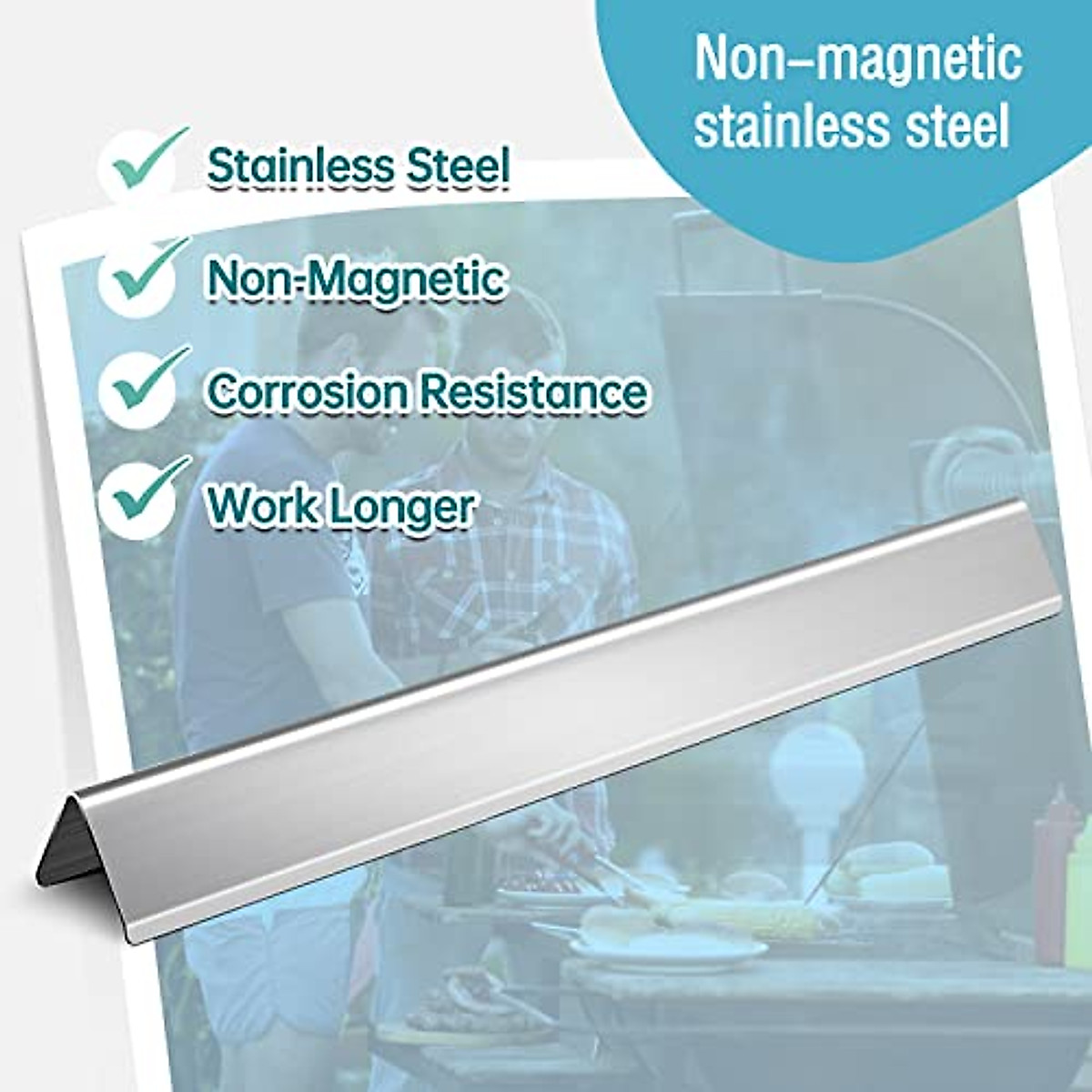 21.5 Inch Stainless Steel Flavorizer Bars for Weber Spirit E-210 Spirit 200 Series,7535 Heat Plate Replacement for Weber Grill Parts,5 Pack