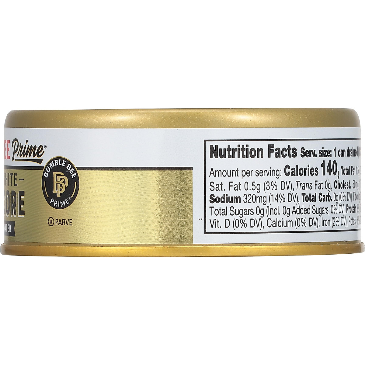 Bumble Bee Prime Solid White Albacore Tuna in Water, 5 oz Can - Premium Wild Caught Tuna - 31g Protein per Serving - Non-GMO Project Verified, Gluten Free, Kosher