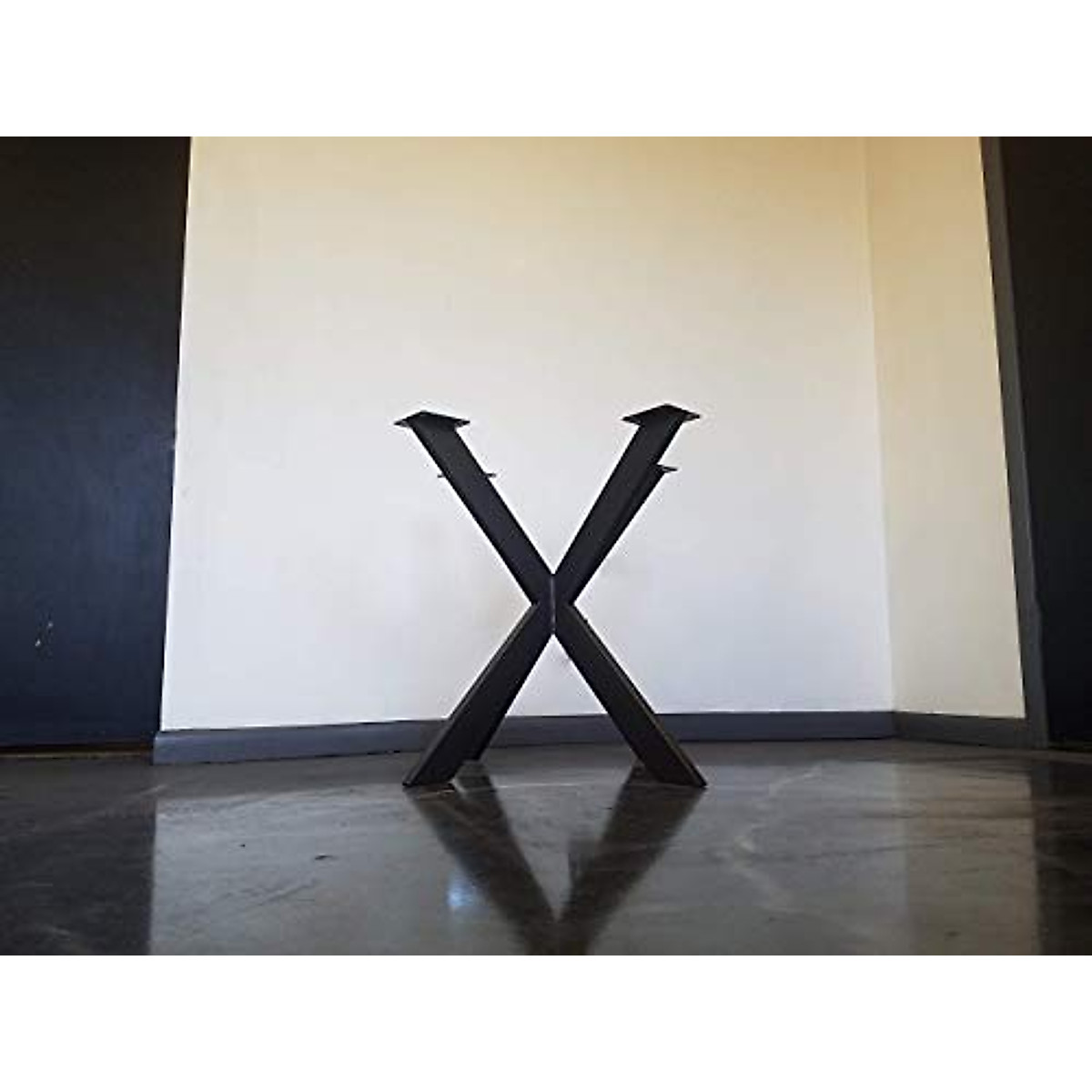 Metal Table base, Cross-X Style - Any Size and Color