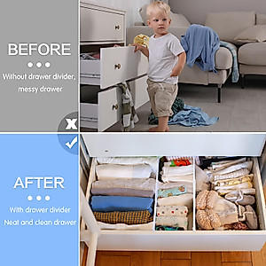 Marsui 18 Pack Clear Drawer Dividers Organizer 3.2" High Adjustable Expandable from 11-19" Plastic acrylic Drawers Separators for Dresser Organizer Bedroom Clothing Office Storage Kitchen Utensils