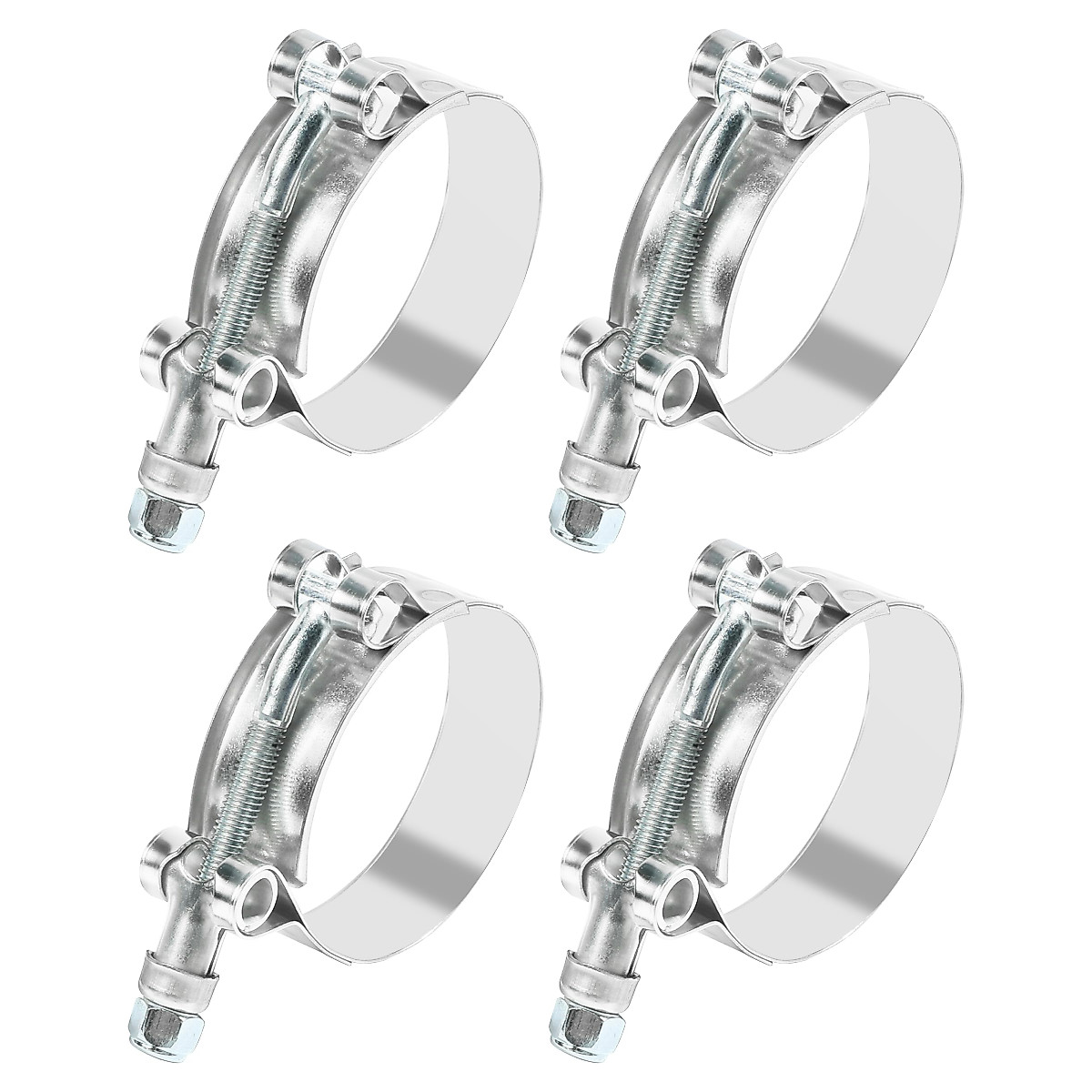 ESEWALAS 4PCS 1.5" T-Bolt Hose Clamp,304 Stainless Intercooler Pipe Tube Clamps,Stainless Steel Turbo Intake Intercooler Hose Clamp,Adjustable Radiator Hose Clamps (4PCS, 1.75")