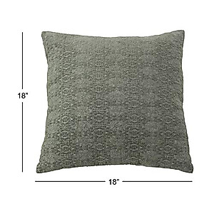 Deco 79 Modern Square Cotton Pillow 7"W x 18"H Light Green