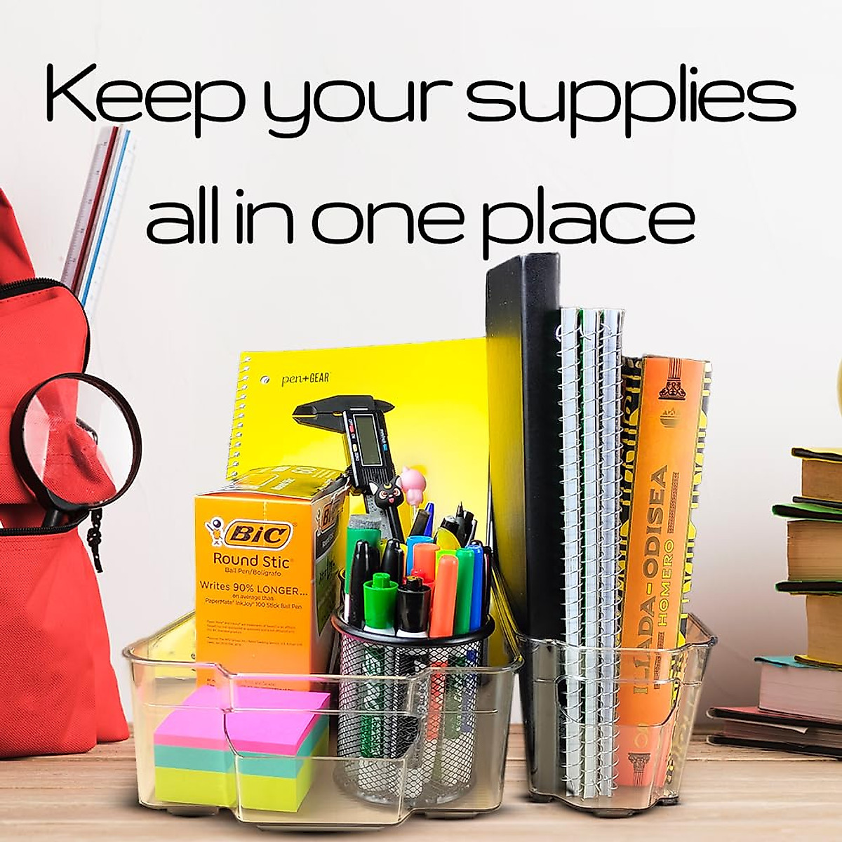 Ceybo Original Set of 4 Durable Refrigerator Food Storage Organizer Bins Variety Pack for Fridge, Freezer, Kitchen Cabinet and Pantry, Dishwasher Safe