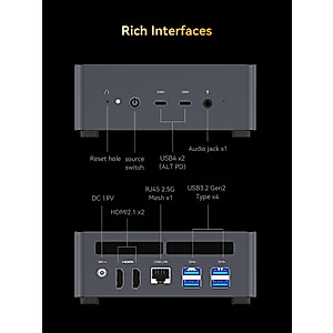 MINISFORUM Venus Series UM790 Pro Mini PC AMD Ryzen 9 7940HS(8C/16T, up to 5.2GHz) 32GB DDR5 512GB PCIe4.0 SSD Micro PC, 2xUSB4(PD|8K)/ 2xHDMI(4K)/ BT5.2/ 4xUSB3.2 Mini Tower PC