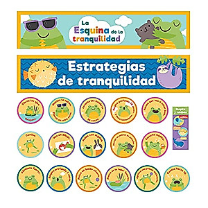 Carson Dellosa Estrategias de tranquilidad/Calming Strategies Instructional Set—2-Sided Banner, Calming Strategy Reminders, and Bookmarks for Social Emotional Learning, Spanish Edition (69 pc)