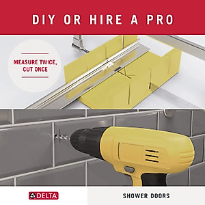 Delta Shower Doors SD3927434 Classic Semi-Frameless Contemporary Sliding Bathtub 60" x58-3/4, Nickel Track