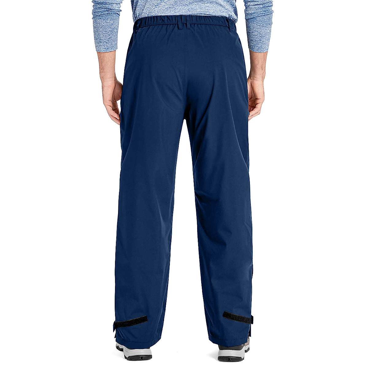 Men's Rain Pants, Waterproof Rain Over Pants Lightweight Packable Windproof Hiking Pants Outdoor Golf Work Navy