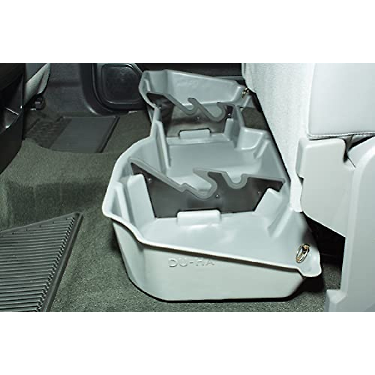 DU-HA Under Seat Storage Fits 14-18 Chevrolet/GMC Silverado & Sierra Light Duty Crew Cab and 15-19 Heavy Duty Crew Cab Black Part#10300