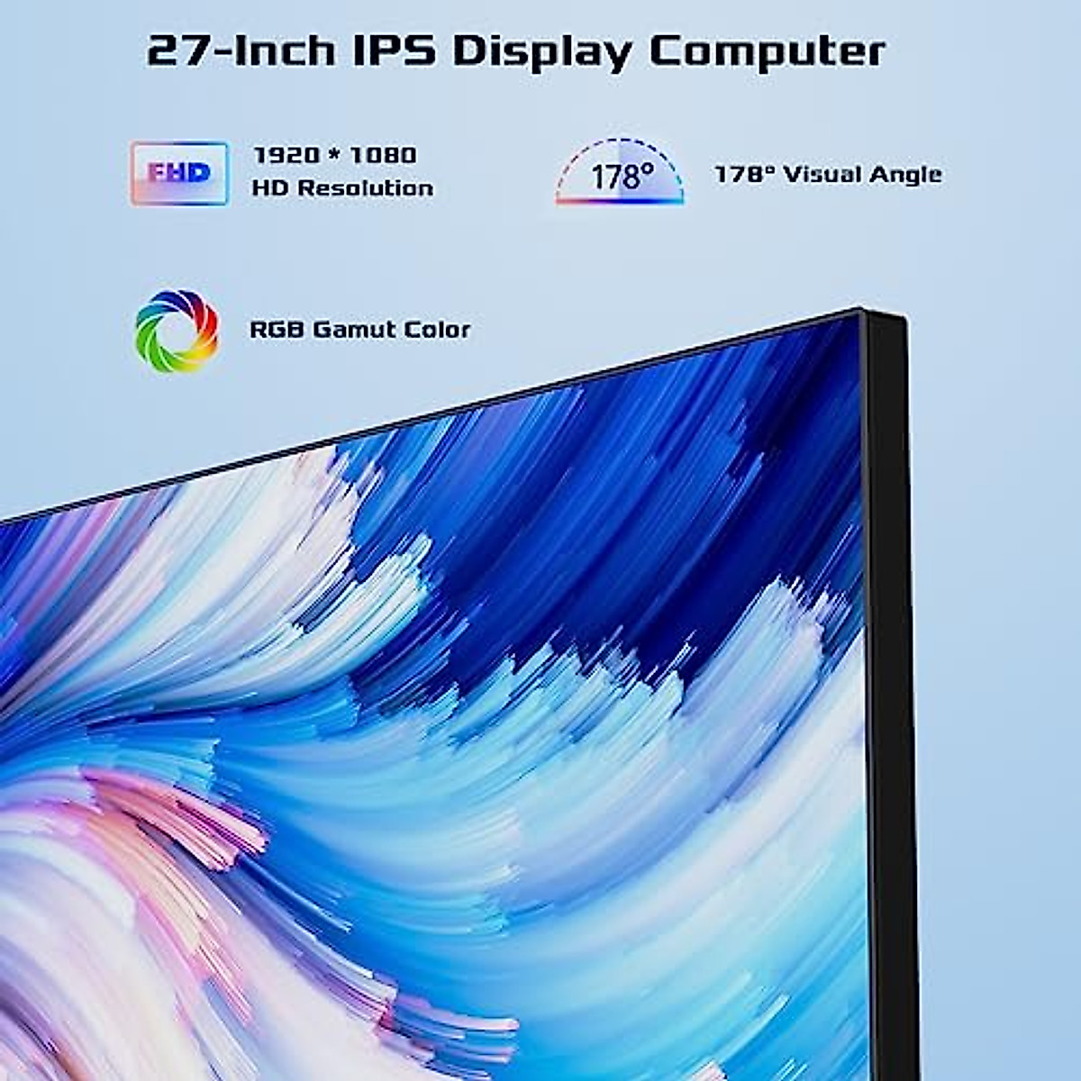 27 Inch All in One Desktop PC Intel Celeron N5095 Desktop Computer 8GB RAM 512GB ROM SSD Full HD IPS Display Computer with Dual WiFi Bluetooth 5.0 Keyboard and Mouse USB3.0