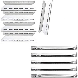 Grill Replacement Parts for Charmglow 720-0234 720-0289, Nexgrill 720-0033 720-0234 720-0289, Kirkland 720-0025 Gas Grills, Heat Plate Flame Tamer, Burner Tube Replacement for Charmglow 5 Burner Grill
