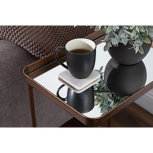 Kate and Laurel Celia Modern Mirrored Tray Side Table, 18 x 12 x 26, Dark Bronze, Foldable Rectangular End Table for Storage and Display