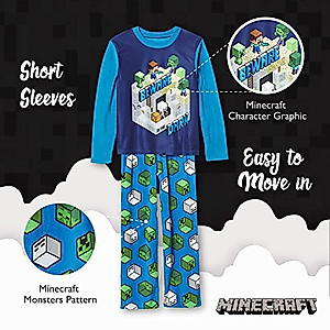 Minecraft Boys' Pajama Set, Beware of Dark, 8