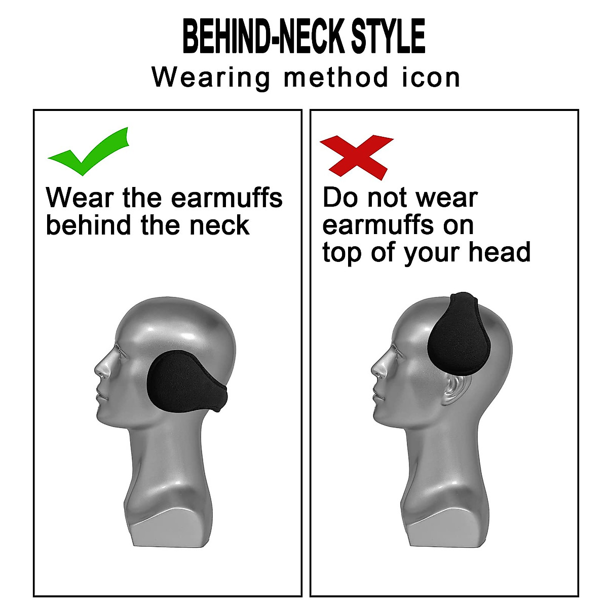 sazujinwu Winter Earmuffs for Men Women Unisex Fold Fleece Ear Muffs Women`s Ear Warmer Back Neck Earmuff