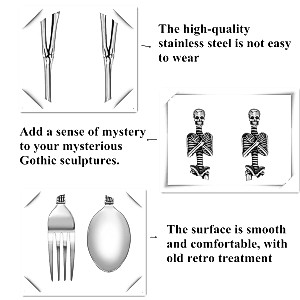 LOYEH Skeleton Skull Spoon Stainless Steel Spoon Flatware Tableware Design Modern Look Great Gifts For Halloween Easter and Christmas (Spoon)