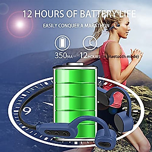 LeBoomon Waterproof Bone Conduction Headphones Wireless Bluetooth 5.0 Built-in 16G Mp3 Player IP68 Waterproof Swimming Headset with Mic for Running Swimming Cycling Gym