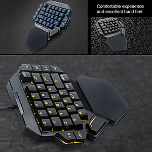 Shanbor One Handed Gaming Keyboard, One Handed Keyboard Ergonomic Design for Dorm for Game for Home
