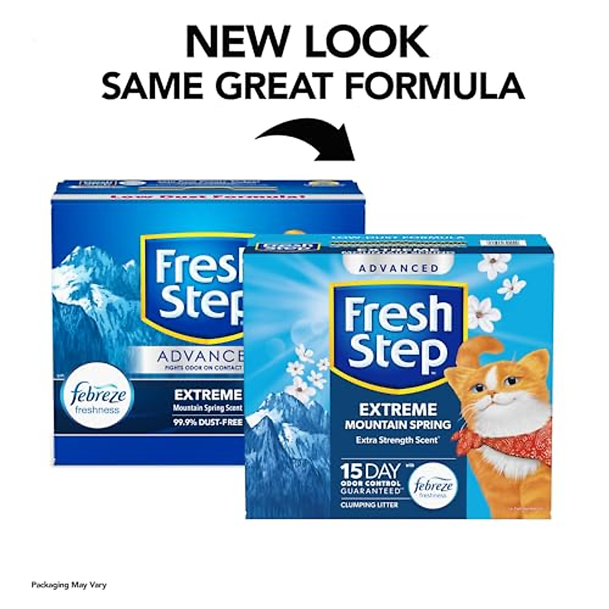 Fresh Step Advanced Extreme Clumping Litter with Febreze Freshness with Mountain Spring Scent, Fights Odor on Contact, 37 lbs. (2 x 18.5 lb. Box)