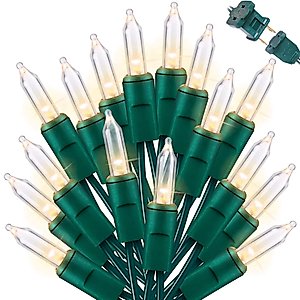 LAMPHOME Christmas String Light,100 Count Incandescent Mini String Light in 21.6ft,Indoor/Outdoor 120V UL Certified Mini Light for Christmas,Wedding,Patio Lawn,Home,Garden,Party,Store (Clear)