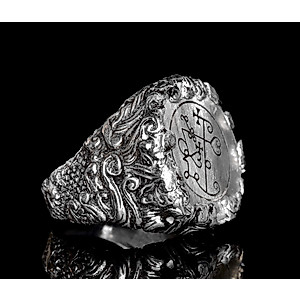 Falcon Jewelry 925 Sterling Silver Ring, Talisman Mason Ring, Jewish Symbol, Natural Organic Design