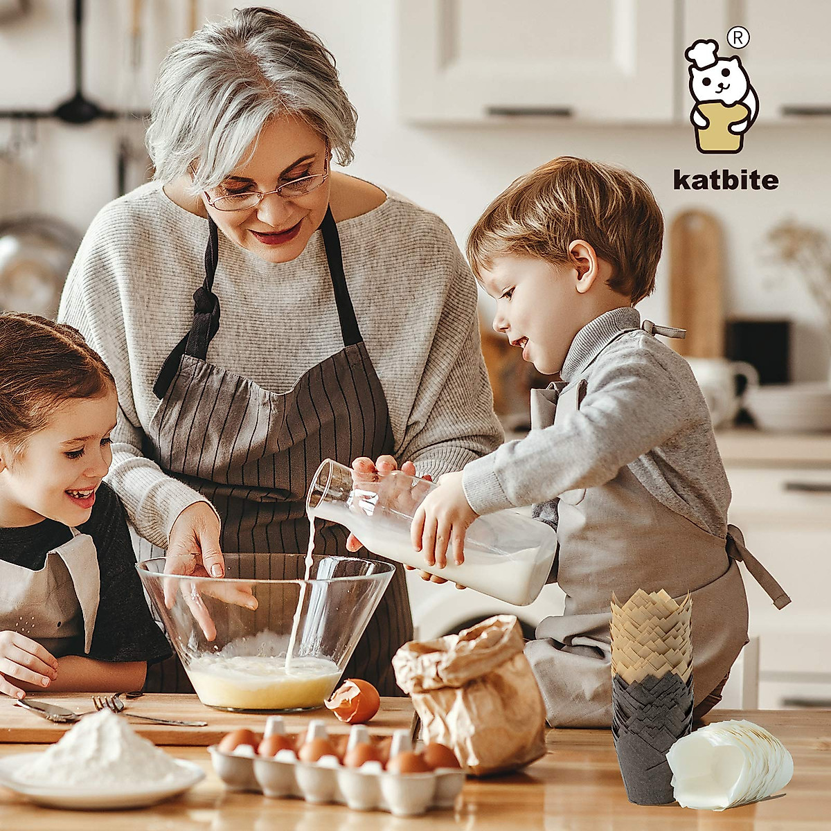 Katbite Tulip Cupcake Liners 200PCS Multicolor and Coffee & Muffin Baking Cupcake Liners Holders Baking Cups, Cupcake Wrapper for Party, Wedding, Birthday, Cupcake Liners