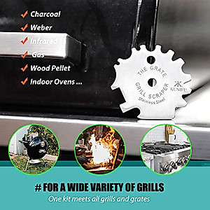 Stocking Stuffers, Ideal Gifts for Christmas, Men, Dad, Husband, Boyfriend, Father, KUNIFU BBQ Grill Scraper, Bristle-Free for Griddle, Kitchen Gadgets Cleaner, Camping Accessories, Gifts Set 2PACK