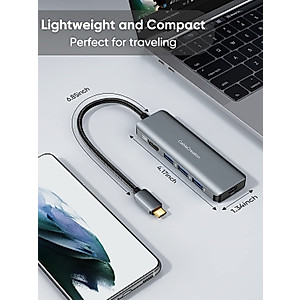 CableCreation USB-C Hub 4K 60Hz, 5-in-1 USB C Multiport Adapter with HDMI and 3 USB 3.0 Ports, 100W Power Delivery, Compatible with MacBook Pro, MacBook Air, Mac Mini, iPad Pro, Surface Pro, XPS