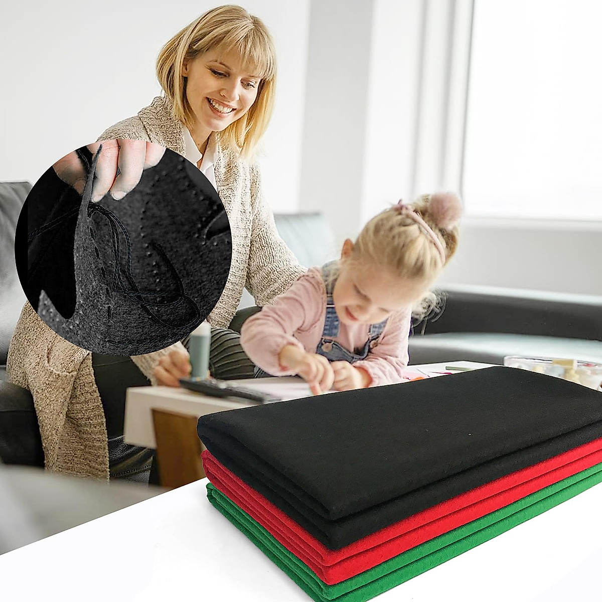 Misscrafts Acrylic Felt by The Yard White Felt Sheets 1 X 2 Yard Nonwoven Fabric Squares Soft for for Crafts Patchwork Sewing DIY Costumes (White)