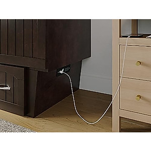 AFI, Sydney Twin Wood Murphy Bed Chest with Storage and Charging Station, Espresso