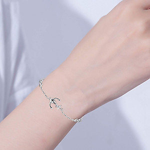 CUOKA MIRACLE Anchor Bracelet 925 Sterling Silver Anchor Bracelet Sailor Bracelet Nautical Jewelry Anchor Jewelry for Women Best Friends Holiday Christmas Birthday