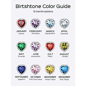 Love Heart Necklace Created March Birthstone Necklace Blue Created Aquamarine Sterling Silver Necklace