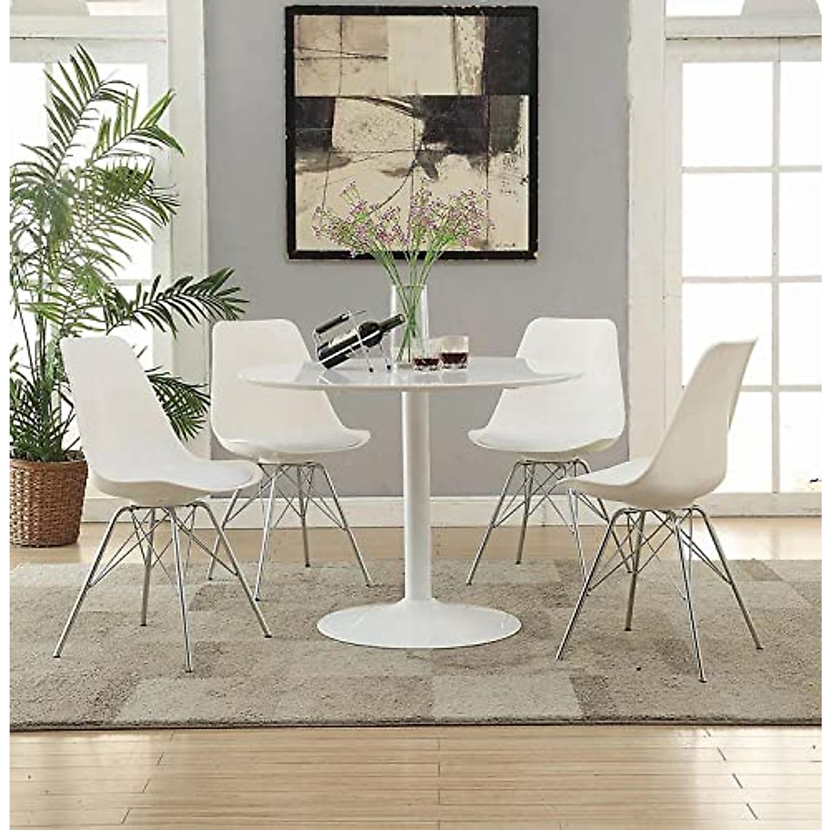 Coaster Round Dining Table in White 105261