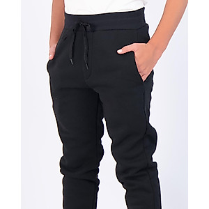 3 Pack: Boys Girls Youth Teen Active Athletic Basic Soft Tech Sports Fleece Jogger Soccer Track Gym Running Slim Fit Tapered Sweatpants Casual French Terry Quick Dry Fit Pockets-Set 2,M(10/12)