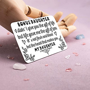 Stepdaughter Gifts Wallet Insert Card from Stepmom Stepdad, Daughter in Law Birthday Card, Step Daughter Proposal Gifts