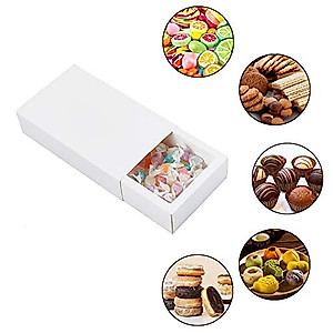 BENECREAT 16 Pack Kraft Paper Drawer Box 6.5x4.5x1.7" Festival Gift Wrapping Boxes Soap Jewelry Candy Weeding Party Favors Gift Packaging Boxes, White