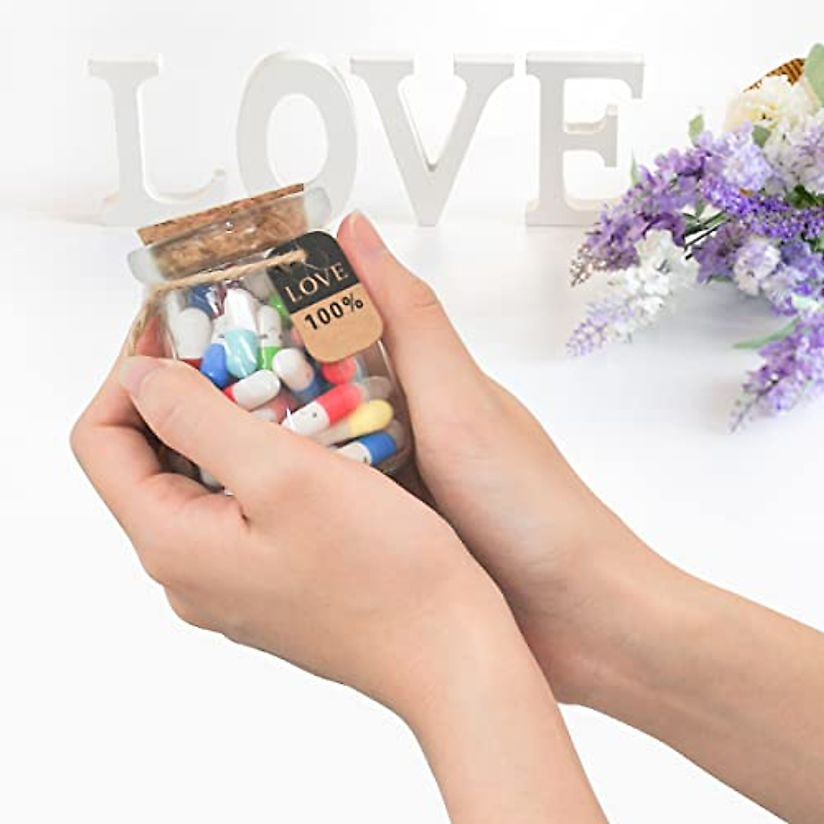 Capsule Letters Message in a Bottle, Romantic Love Capsule Pills Gift for Boyfriend Husband Girlfriend Wife Friend Birthday Christmas Anniversary Valentine Day Father Day