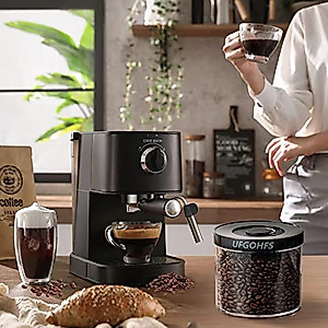 UFGOHFS Vacuum Coffee Canister Coffee Bean Storage Vacuum Seal Containers Airtight Coffee Container Airtight Food Storage Containers Coffee Vacuum Canister Coffee Containers 2.0 Liter Black