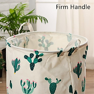 Large Green Catcus Laundry Hamper Bucket for Storage Bin,Kids Room, Home Organizer, Nursery Storage, Baby Hamper with Cactus Design