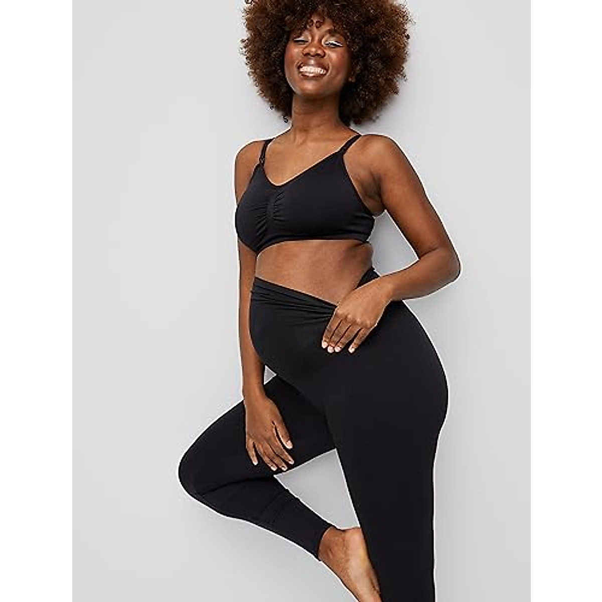 Motherhood Maternity Women's Essential Stretch Crop Secret Fit Over The Belly Pregnancy Legging, black/black 2 pack, 3X