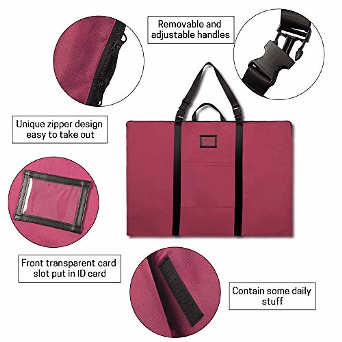 SWISSELITE Art Bags for Suppliers with Zipper and Handle,Great for Art Storage Poster Board, Art Portfolio Case, Tote Bag for Drawing