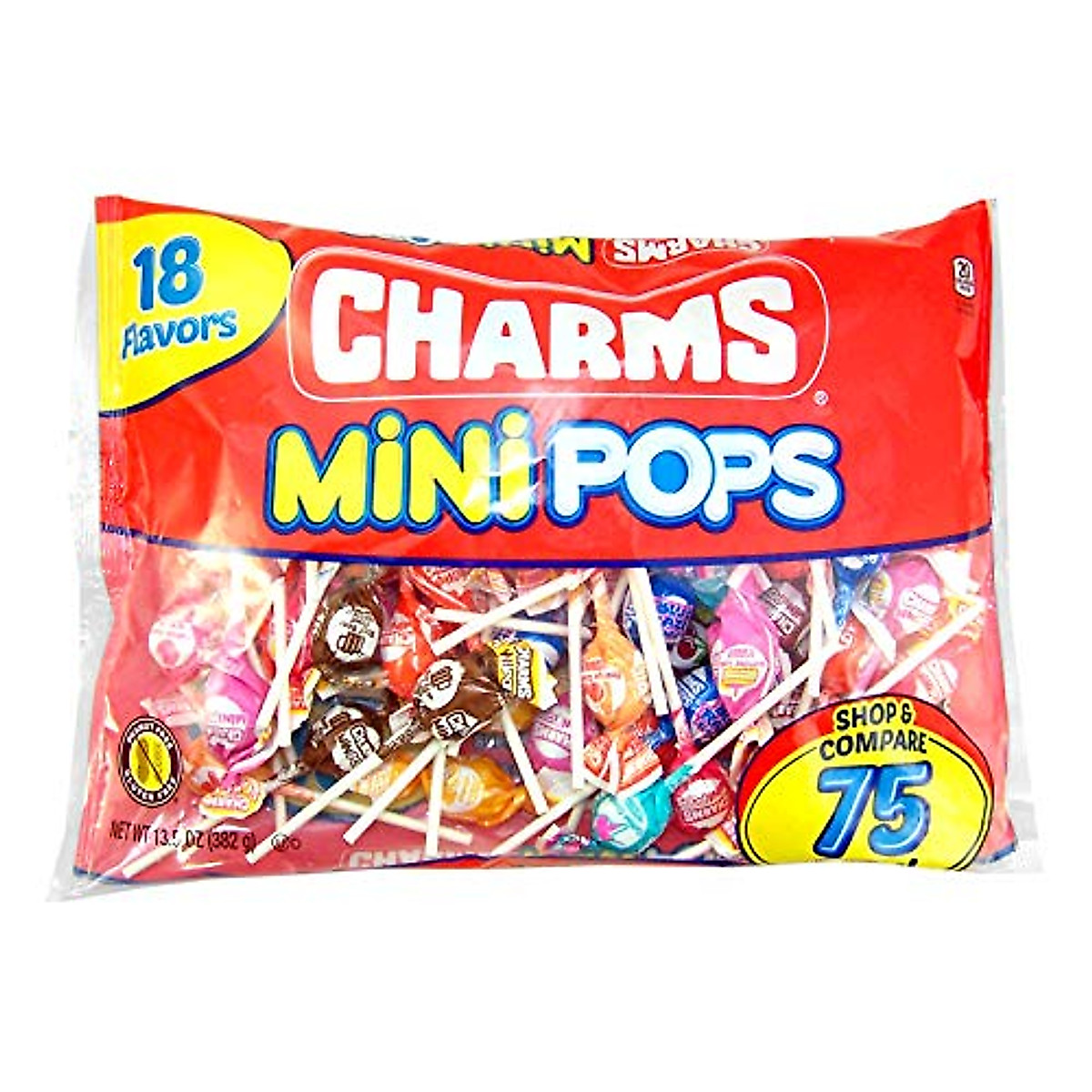 Charms Minipops 18 Assorted Flavor Candy Lollipop Suckers, 75 Count Bag