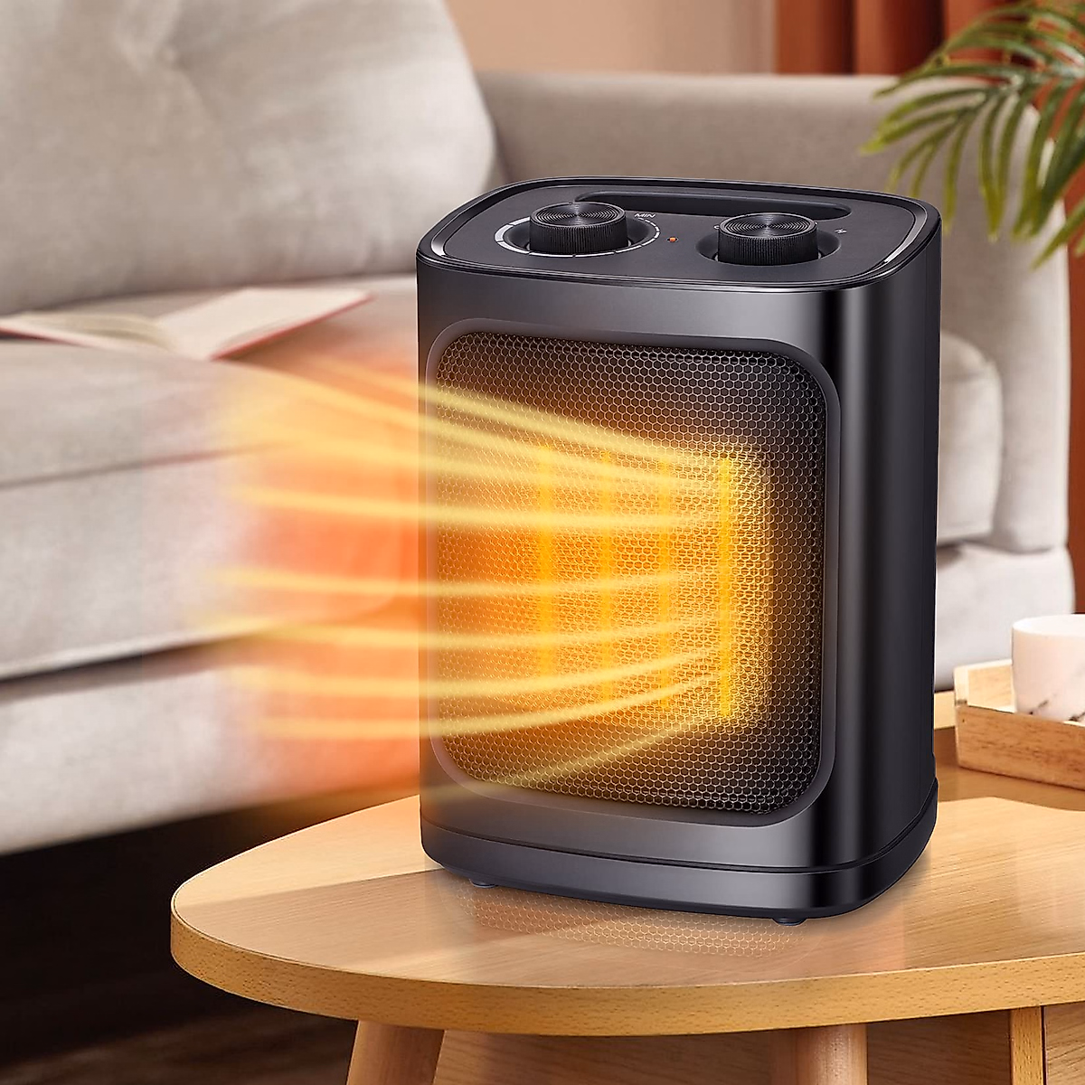Antarctic Star Space Heater, Portable Electric Heater Ceramic Fan Small Mini Heaters Indoor Use ETL Certified 3 Modes Thermostat, Tip Overheat Protection Quiet Office Room Desk Home,9.1 Inch.