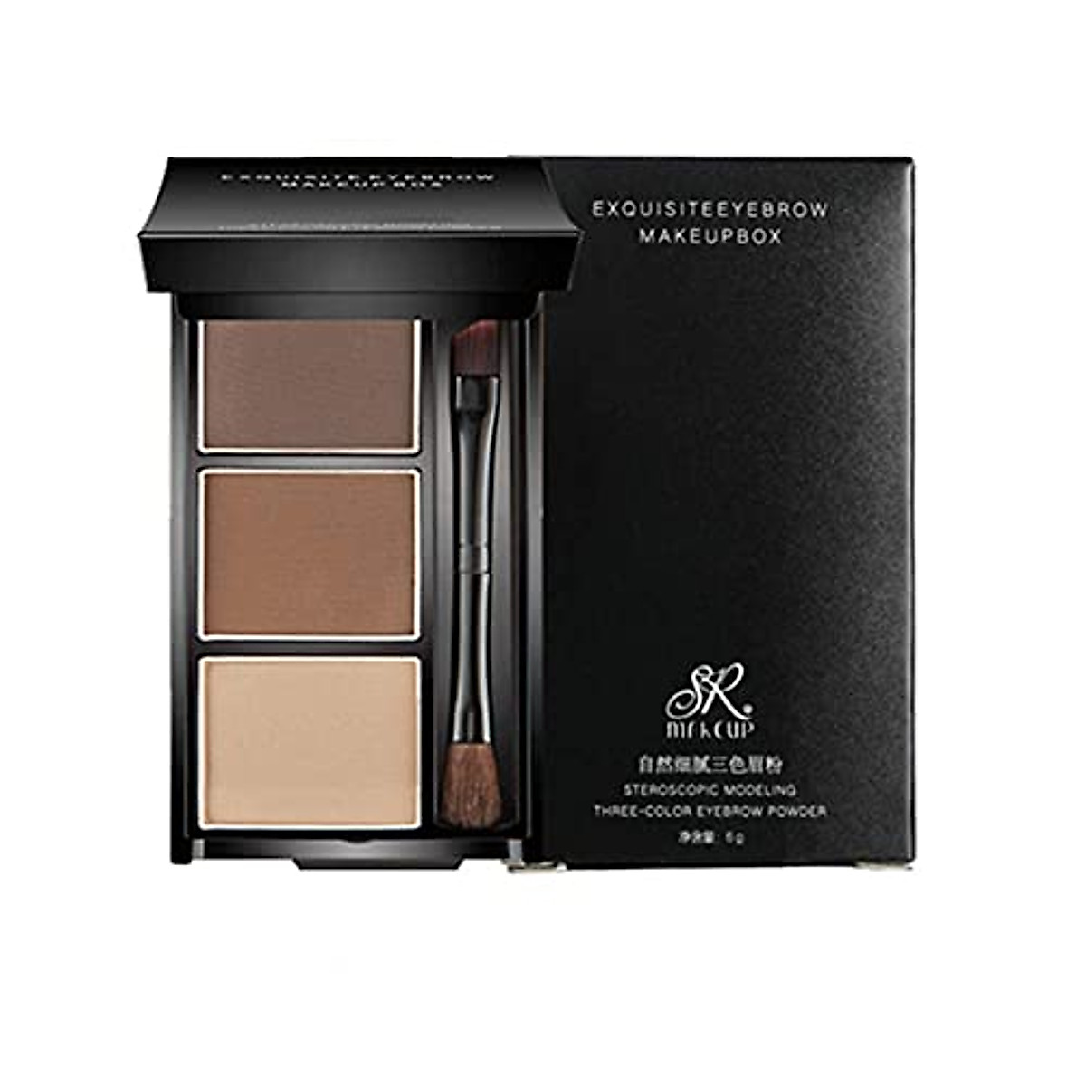 Eyebrow powder three-color eyebrow palette beauty contour eyebrow pencil professional eye makeup eyebrow filler1