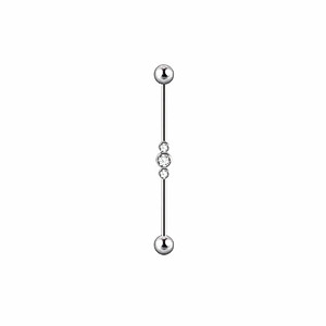 ZQGOFPT 16G Industrial Piercing Surgical Stainless Steel Industrial Barbell Earrings for Women Men with CZ Cartilage Earring Body Piercing Jewelry 1 1/2 Inch 38mm (16G Style:D)
