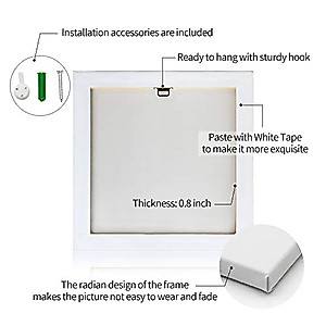 Adecuado Nautical Wall Art Beach Home Decor Boat Anchor Paintings Helm Drawing Compass Lighthouse Rustic Style Pictures Dark Blue Artwork Ready to Hang for Bathroom Living Room 12x12 Inch, 4 Panels