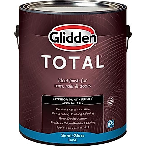 Glidden Total Exterior Paint & Primer All-in-One, Black Magic/Black, Semi-Gloss, 1 Gallon