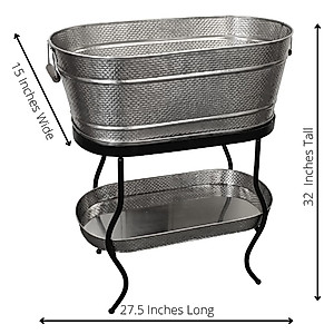 TableCraft Products GTSS2313N 12.75 Gall Brickhouse Beverage Tub Set,Silver